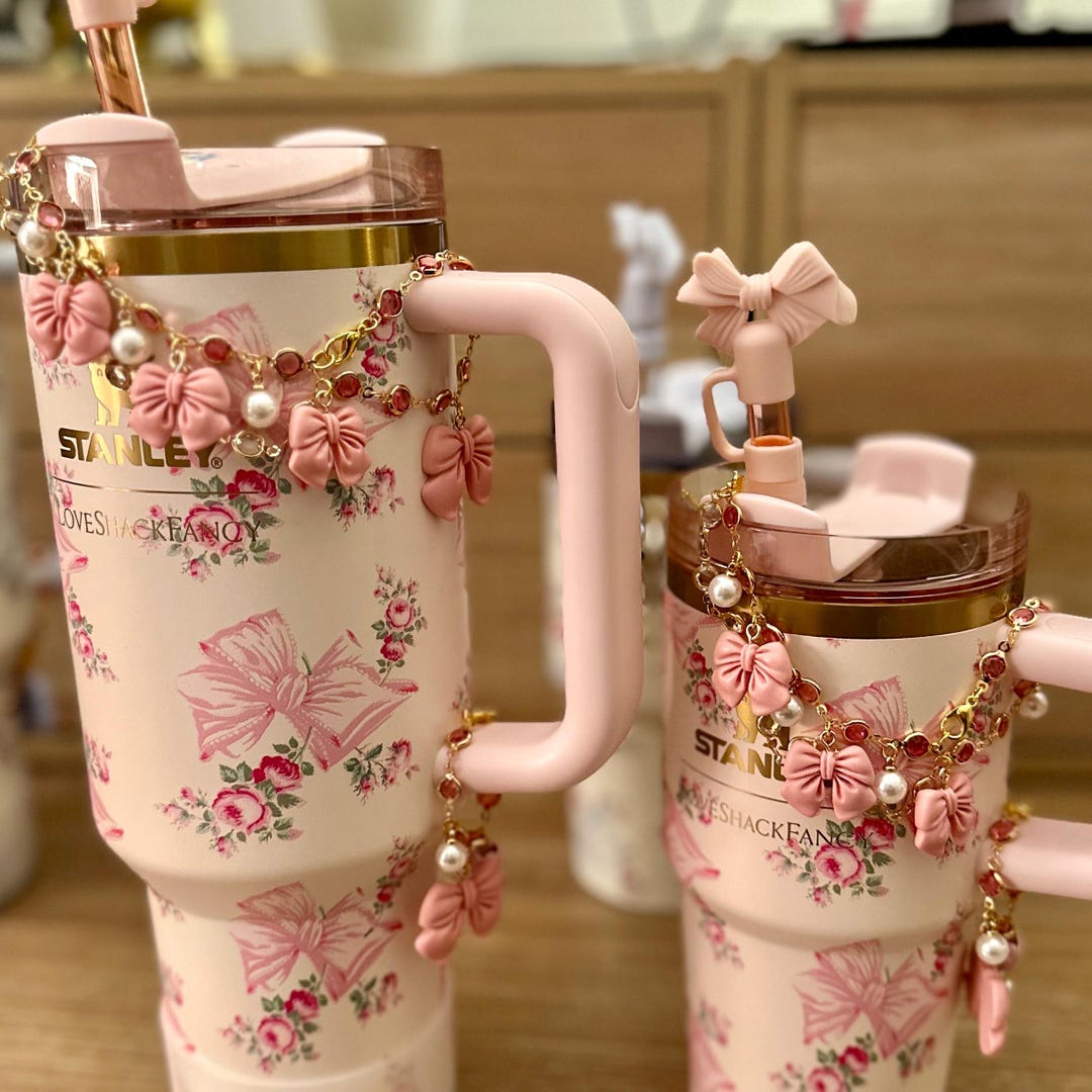 Charm Sets for LSF Stanley | Gold Chain and Gemstone, Bows, and Flowers ...