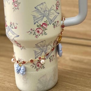 Charm Sets for LSF Stanley | Gold Chain and Gemstone, Bows, and Flowers ...