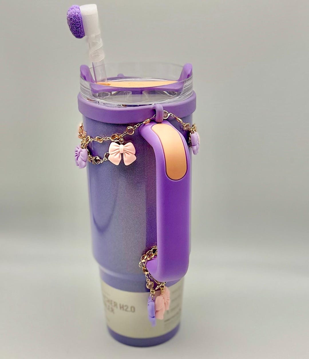 Periwinkle Shimmer Tumbler Cup Bling With Bow Accents | Around the Cup ...