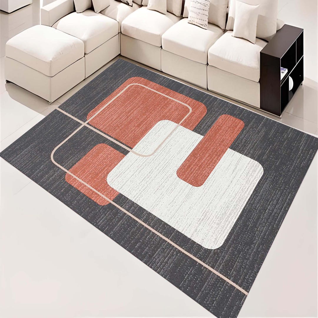 Geometric Area Rug 5x7: Mid Century Modern Scandinavian Style - Etsy