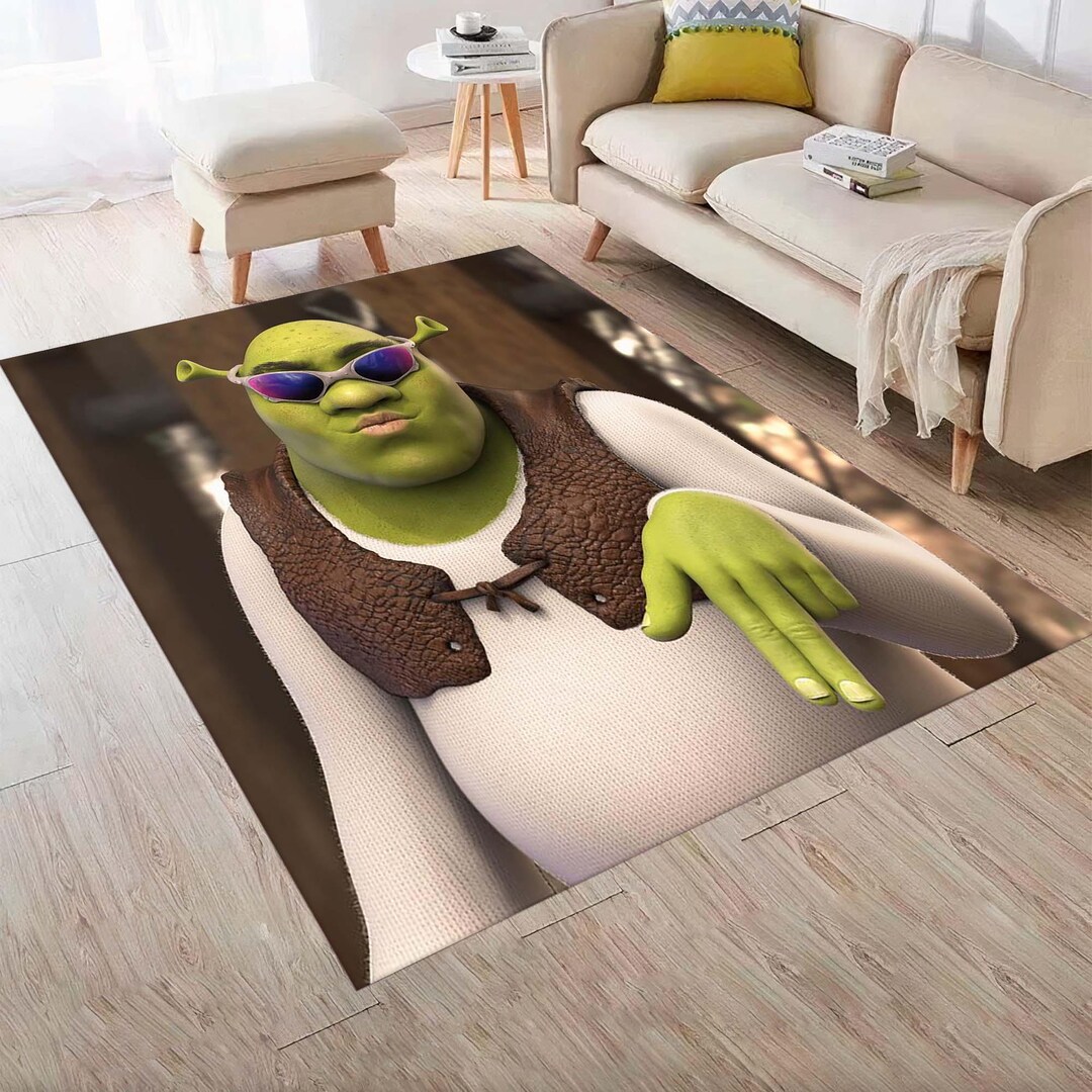 Kids Room Rug, Shrek Pattern Rug, Funny Meme Rug, Movie Lover Rug, Kids ...