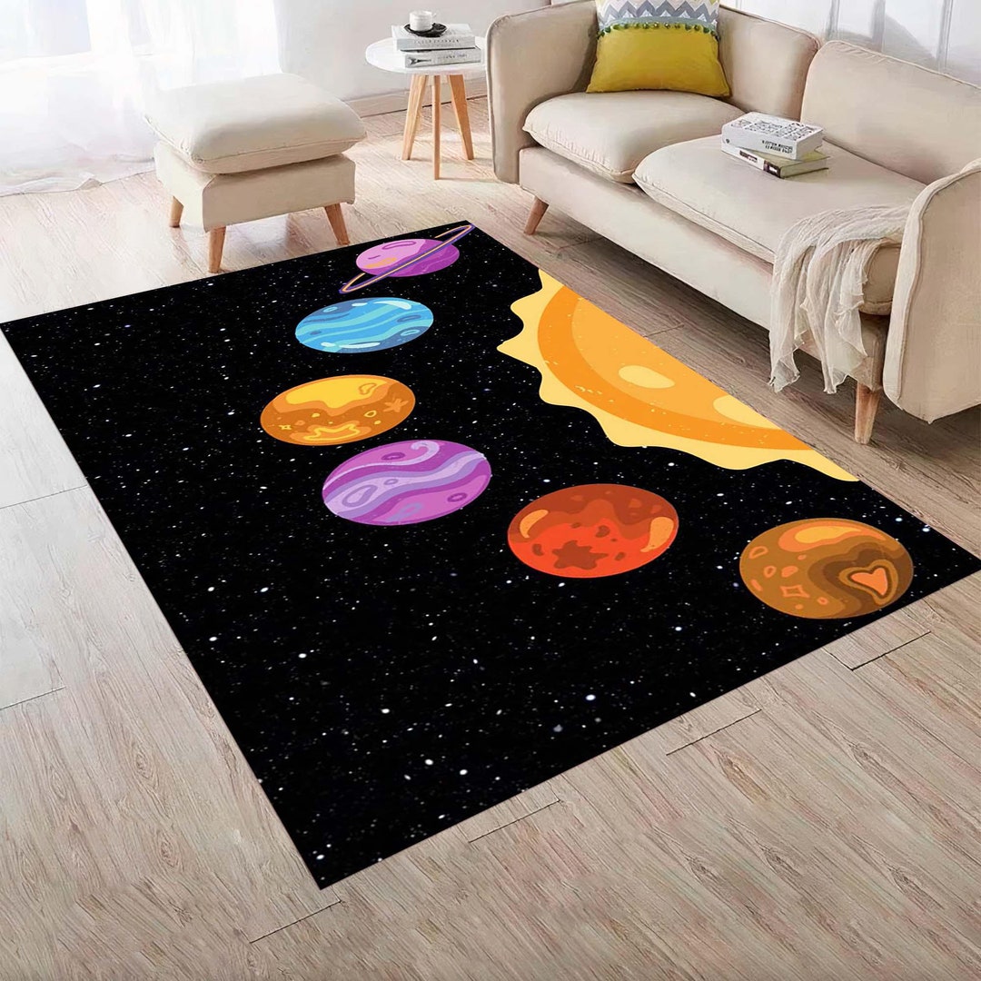 Moon and Sun Rug, Planet Rug, Solar System Rug, Cosmic Universe Rug ...