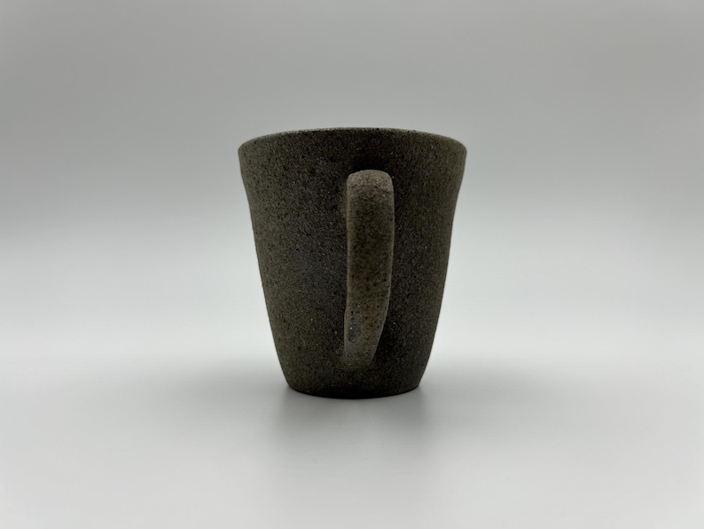 Handcrafted Black Sand Mug: Nature Themed Minimalist Unglazed Coffee ...