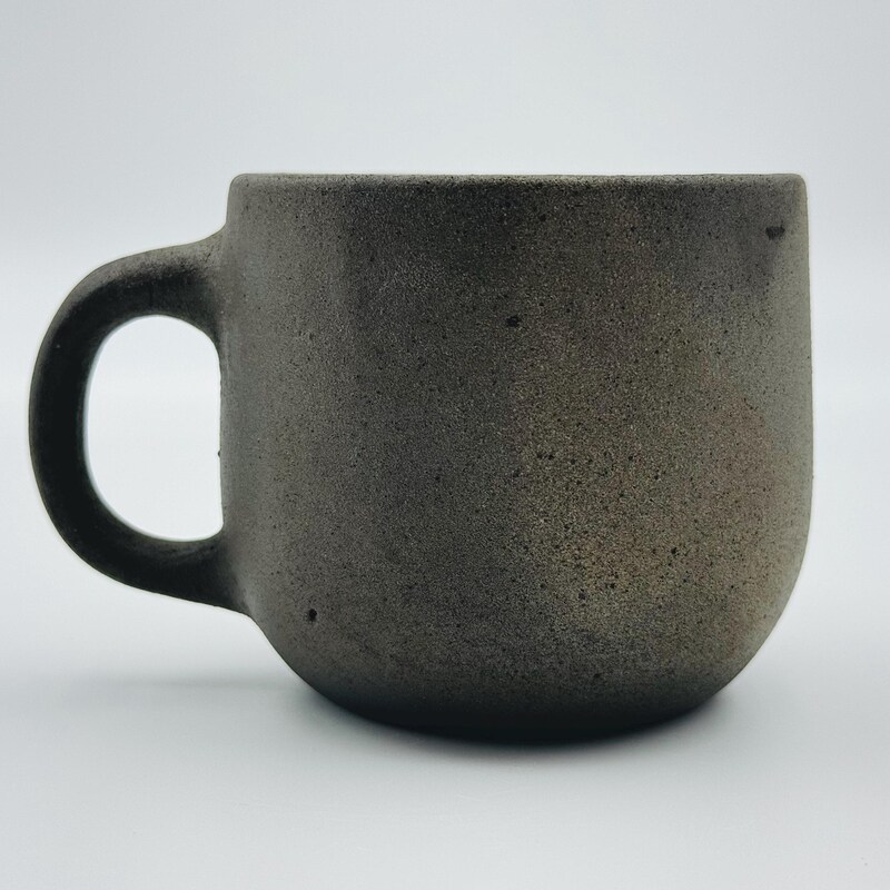 Black Matte Pottery Mug - Etsy