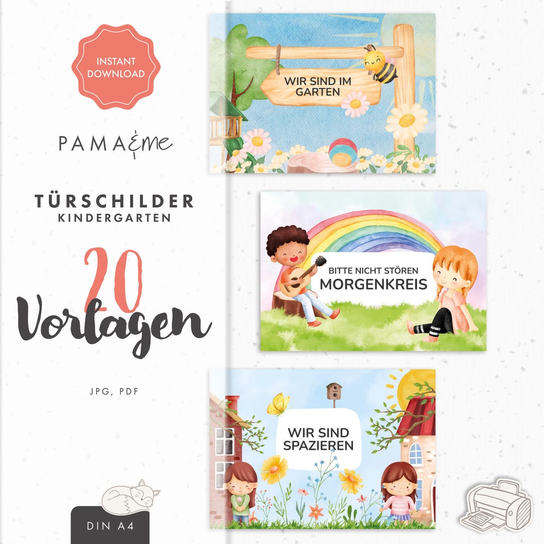20 Kindergarten Door Signs to Print Information Posters Kita Template ...