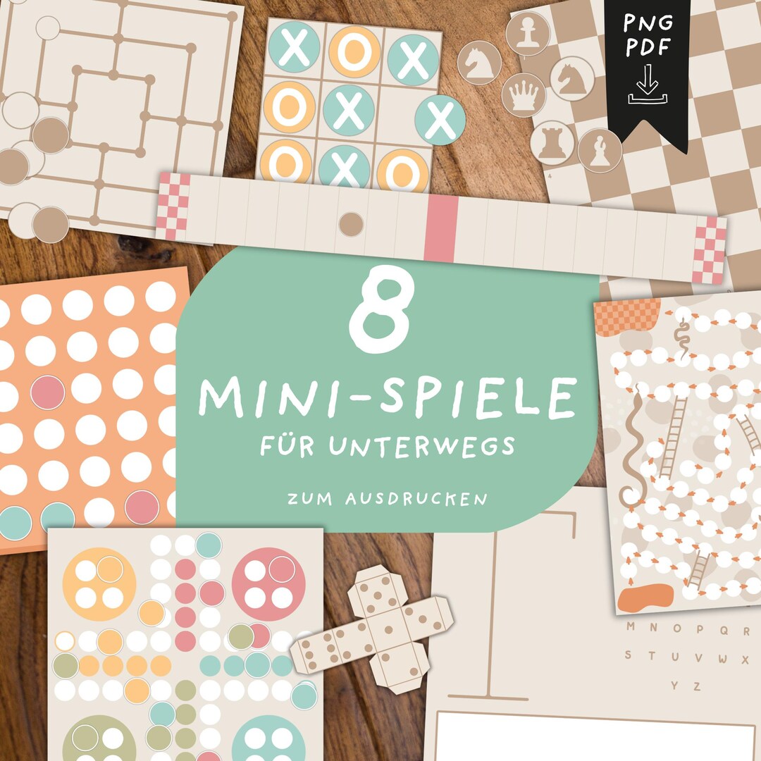 Mini Game Set for on the Go – 8 Classic Games as DIY Printables and ...