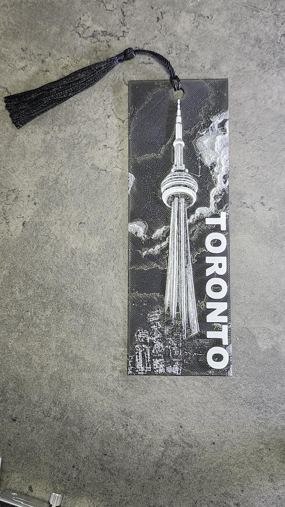 Stylized Toronto Skyline 3D Printed Bookmarks | Greyscale Cityscape ...