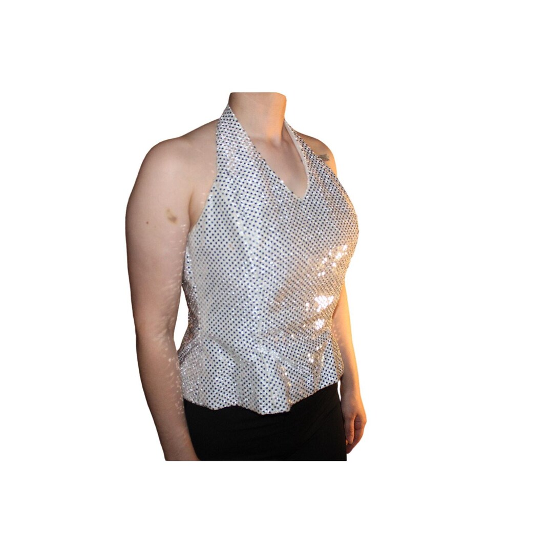 Vintage Silver Sequin Bralette - Etsy