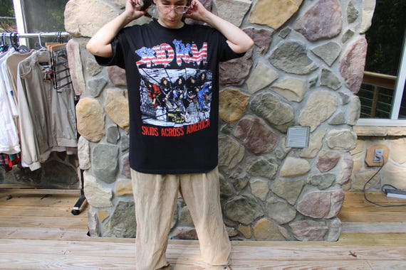 Vintage Skid Row Tour Shirt 1989-Skids Across America… - Gem