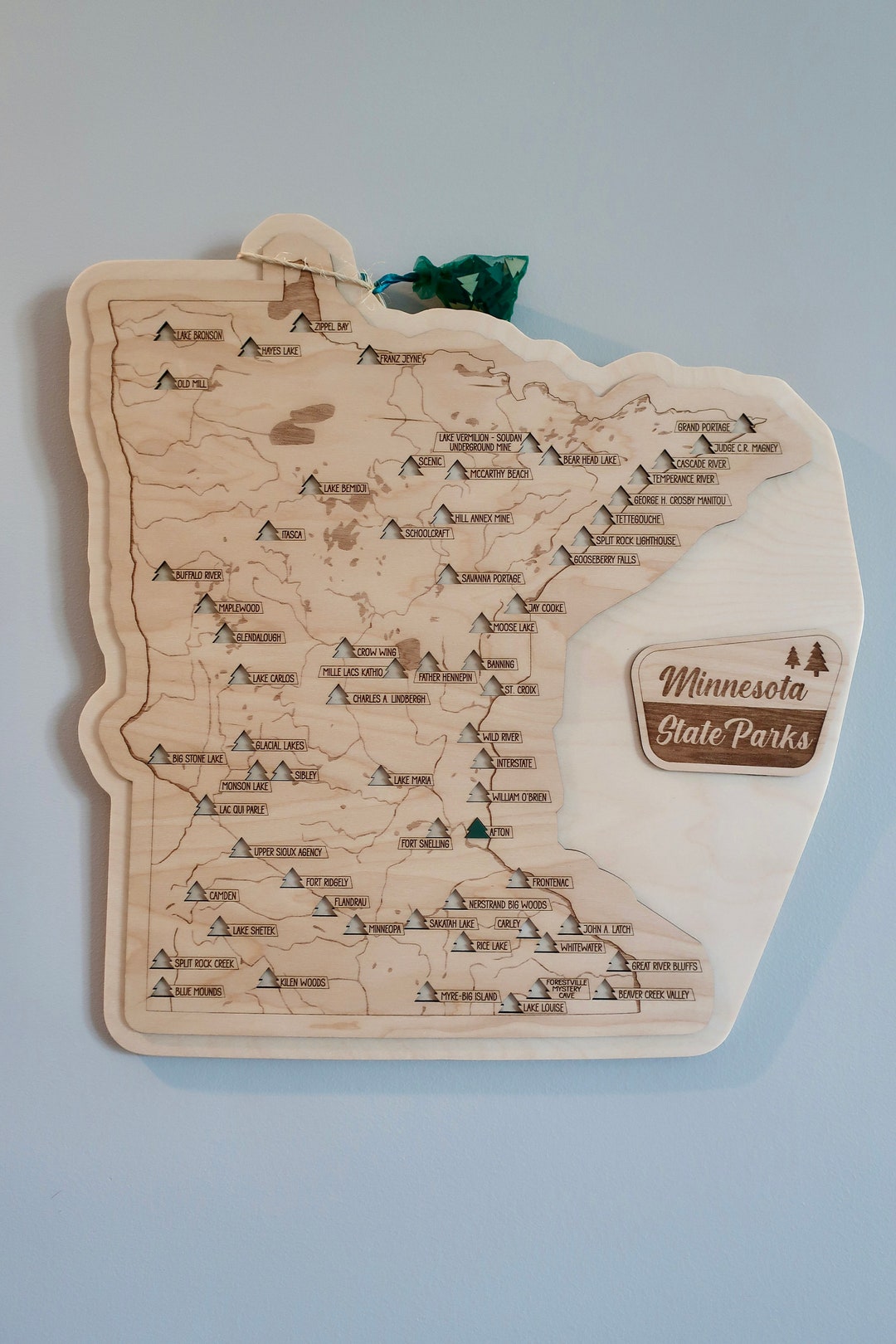 Large Minnesota State Park and Major Rivers and Lakes; Wall Decor; Keep ...