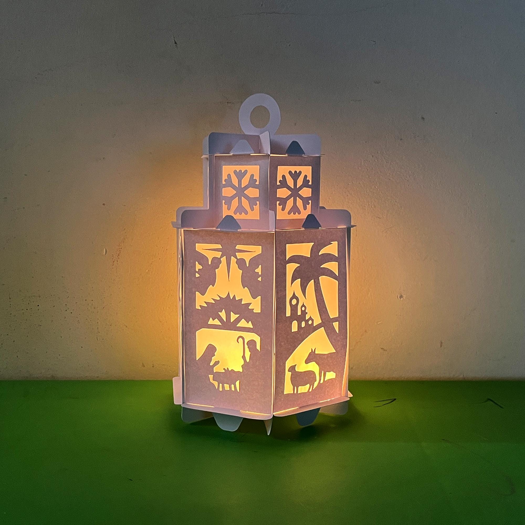 DIY Nativity Scene Hexagonal Paper Lantern SVG, Studio, PDF Templates ...