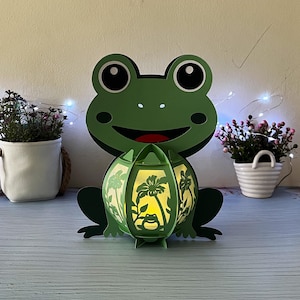 Frog Lantern SVG for Cricut Projects - Diy Frog Paper Lamp - PDF ...