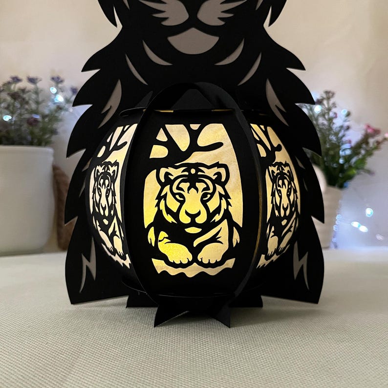 Tiger Lantern SVG – DIY Paper Lamp, Cricut & Silhouette (PDF) - Etsy