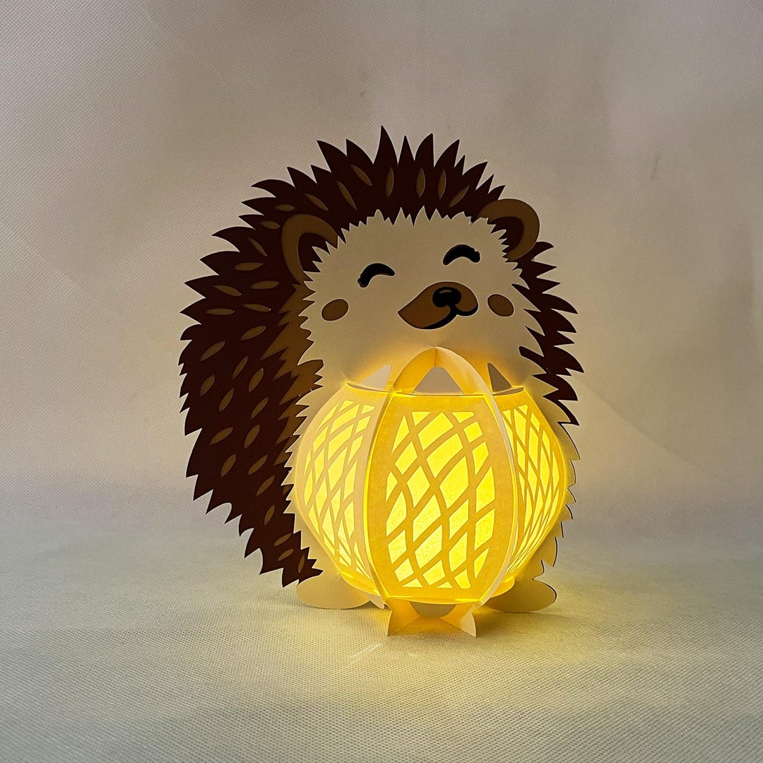 Hedgehog Lantern SVG for Cricut Projects - Diy Hedgehog Paper Lamp ...