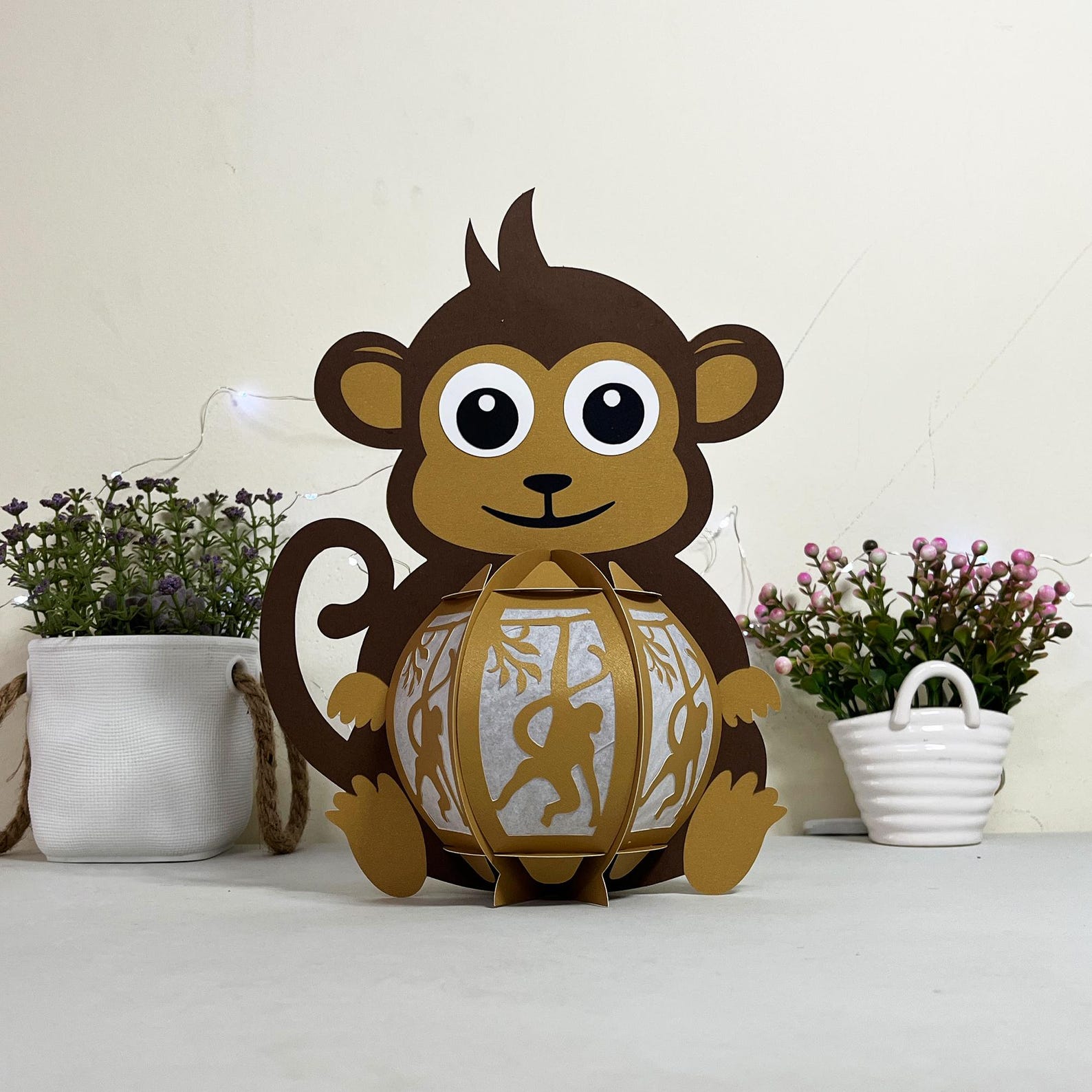DIY Monkey Paper Lantern SVG – Cricut & Silhouette (PDF) - Etsy