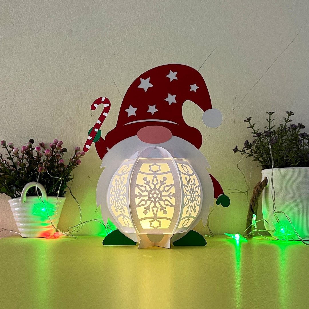 Gnome Lantern SVG, Studio, PDF Templates - Diy Gnome Lantern for ...
