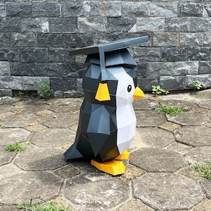 Graduate Penguin Papercraft SVG, Studio, PDF Template for Cricut ...