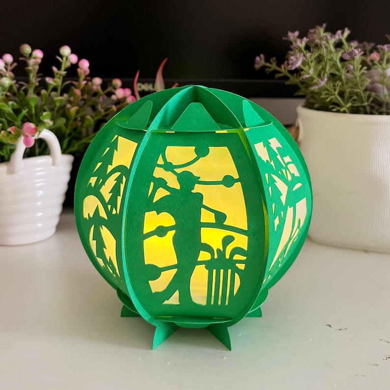 Golf Lantern SVG Template, Paper Cutting DIY Golfer Decorations ...