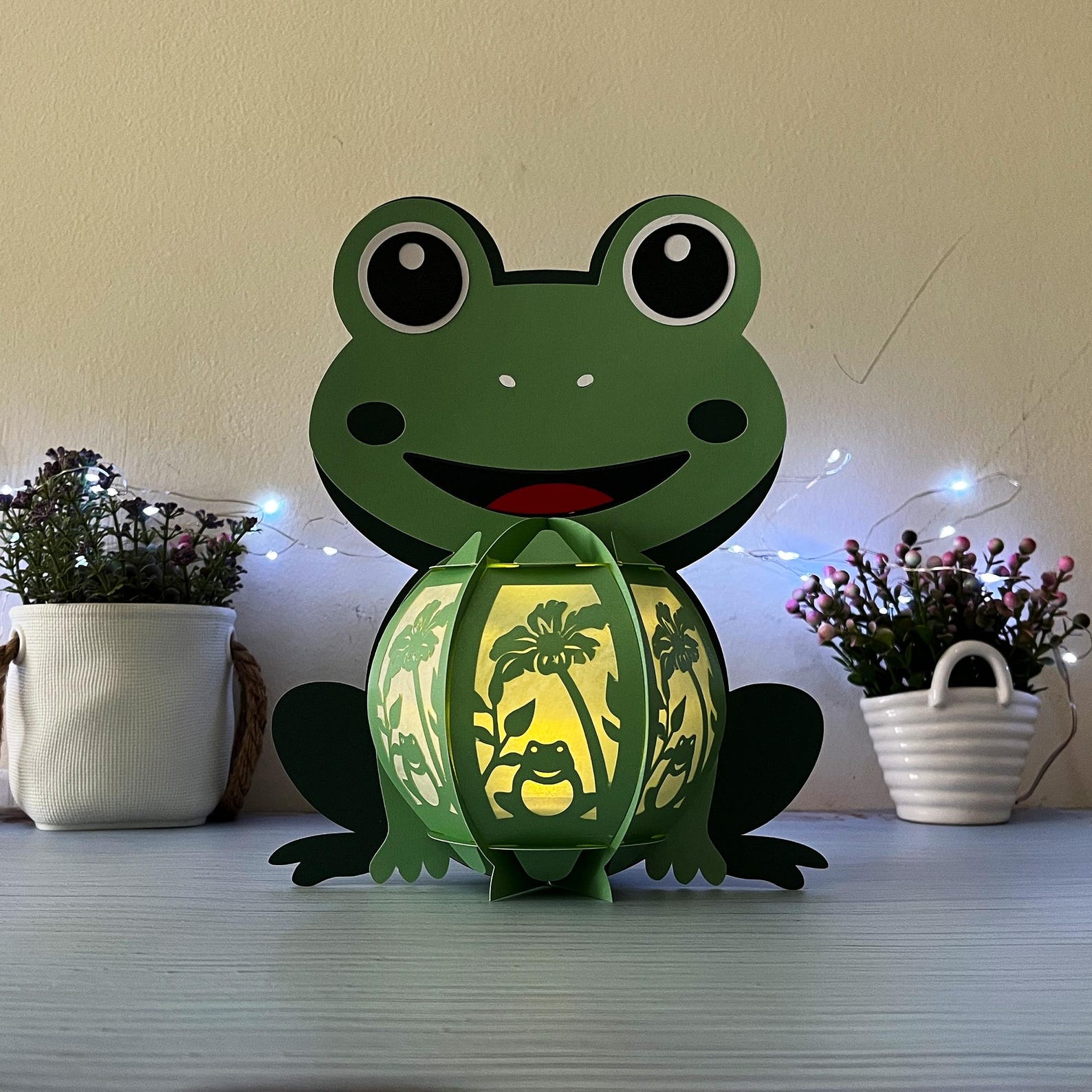 Frog Lantern SVG for Cricut Projects Diy Frog Paper Lamp PDF ...