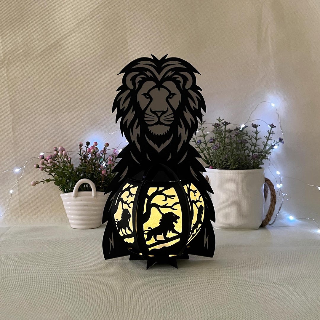 DIY Lion Lantern SVG – Paper Cutting Template (PDF) - Etsy
