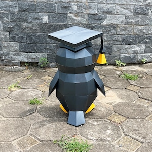 Graduate Penguin Papercraft SVG, Studio, PDF Template for Cricut ...