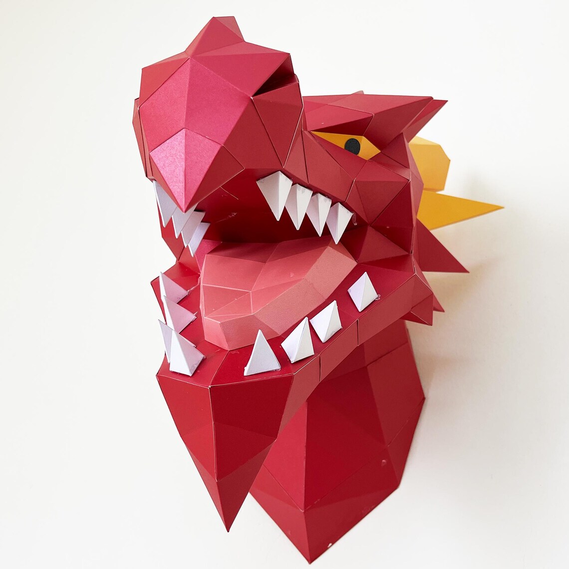 Red Dragon Head Wall Mount Papercraft PDF, SVG Template for Cricut ...