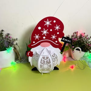 Gnome Christmas Lantern SVG, Paper Cutting Template (PDF) - Etsy