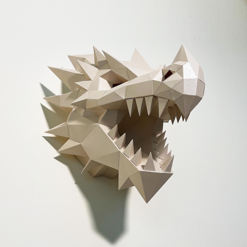 3D Dragon Skull Wall Decor, Papercraft Template (PDF, SVG) - Etsy