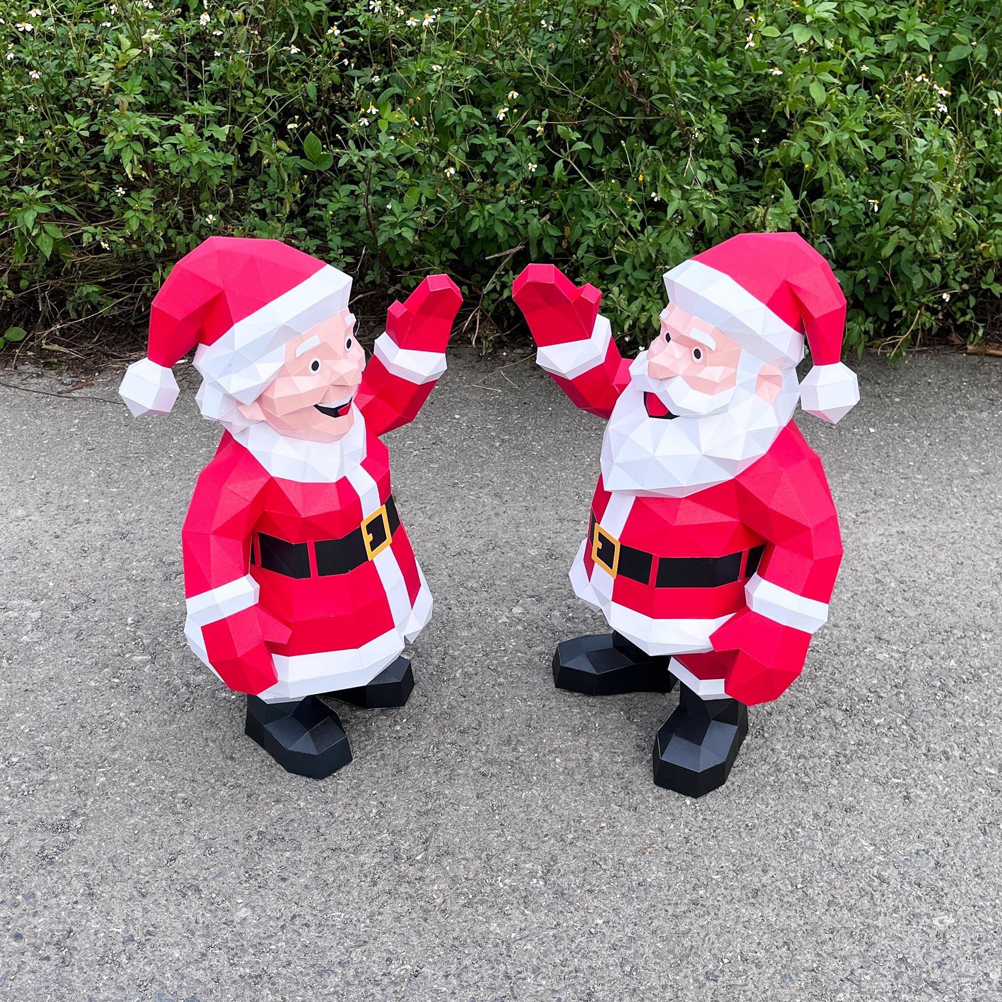 Set 2 Santa Claus and Mrs Claus Papercraft PDF, SVG Template for Cricut ...