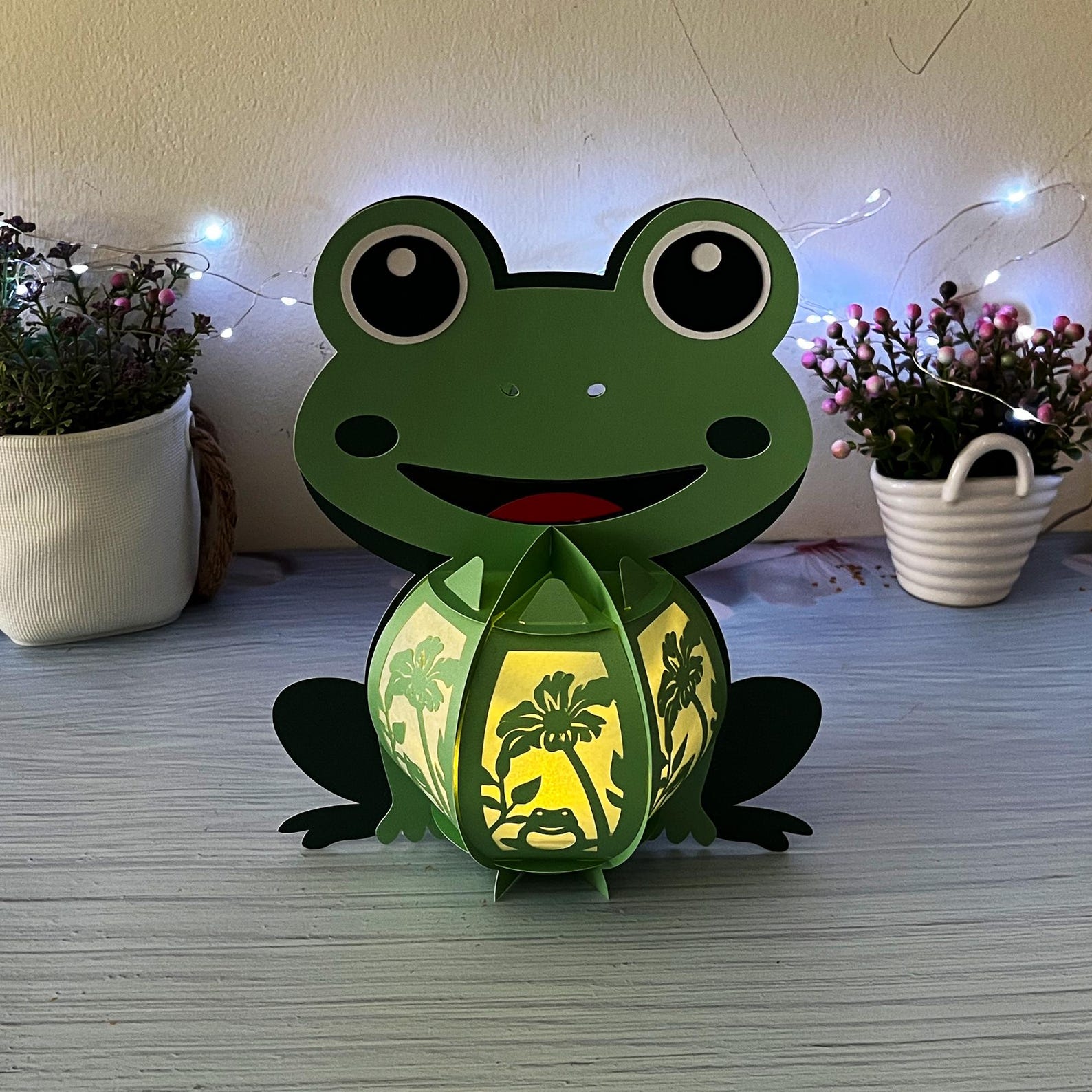 Frog Lantern SVG for Cricut Projects Diy Frog Paper Lamp PDF ...