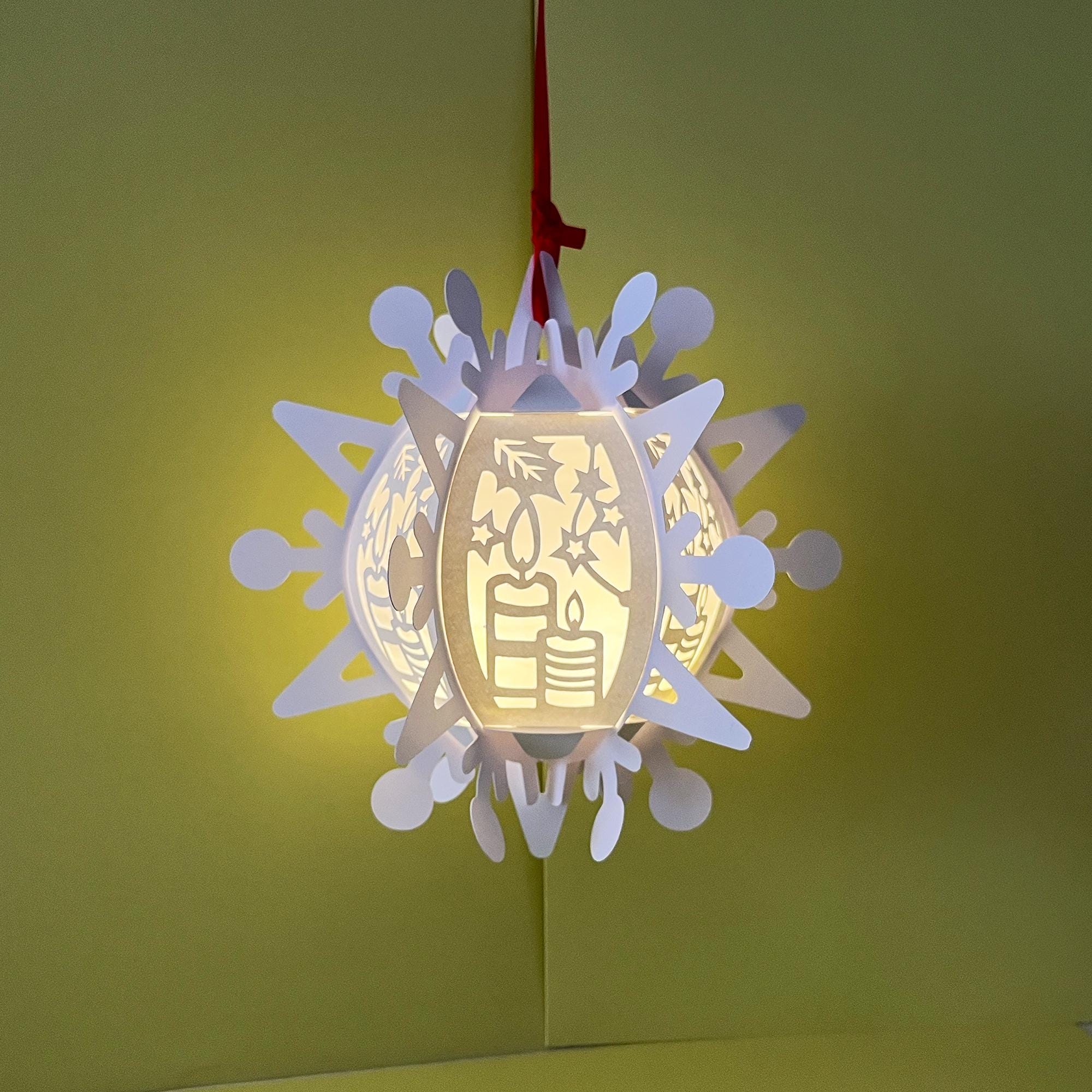 Set 3 Snowflake Hanging Lantern PDF, SVG, Studio Templates DIY ...