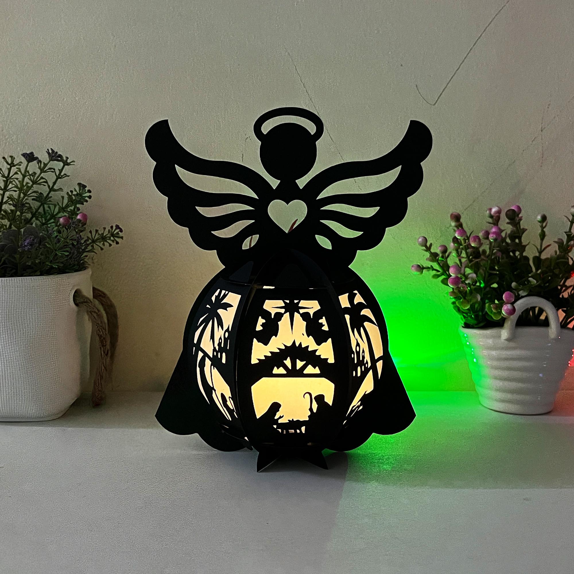 Nativity Scene in Angel Lantern V1 SVG, Studio, PDF Templates for ...