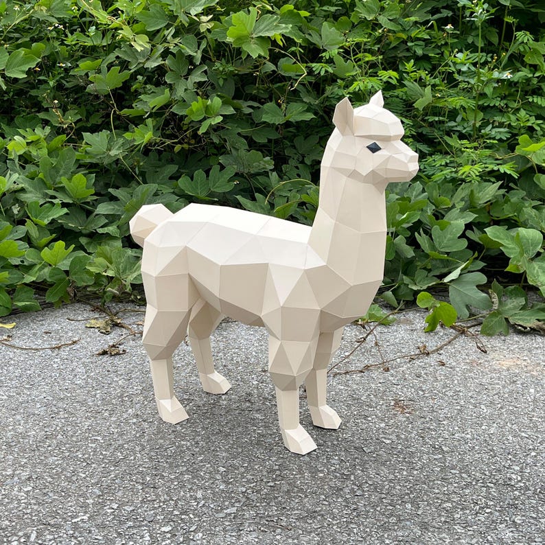 Alpaca Papercraft SVG, DIY Origami Sculpture (PDF, Studio, Cricut Files ...