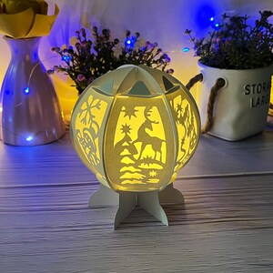 Snowman Christmas Globe Lantern SVG Templates for Cricut Projects ...