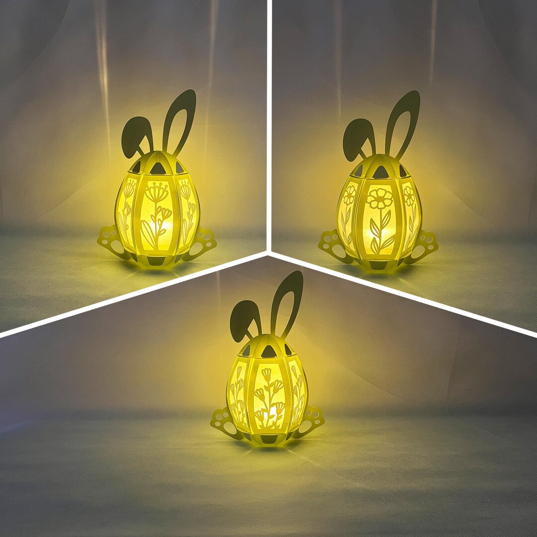 Pack 3 Flower in Easter Bunny Lantern SVG, Studio, PDF Templates ...
