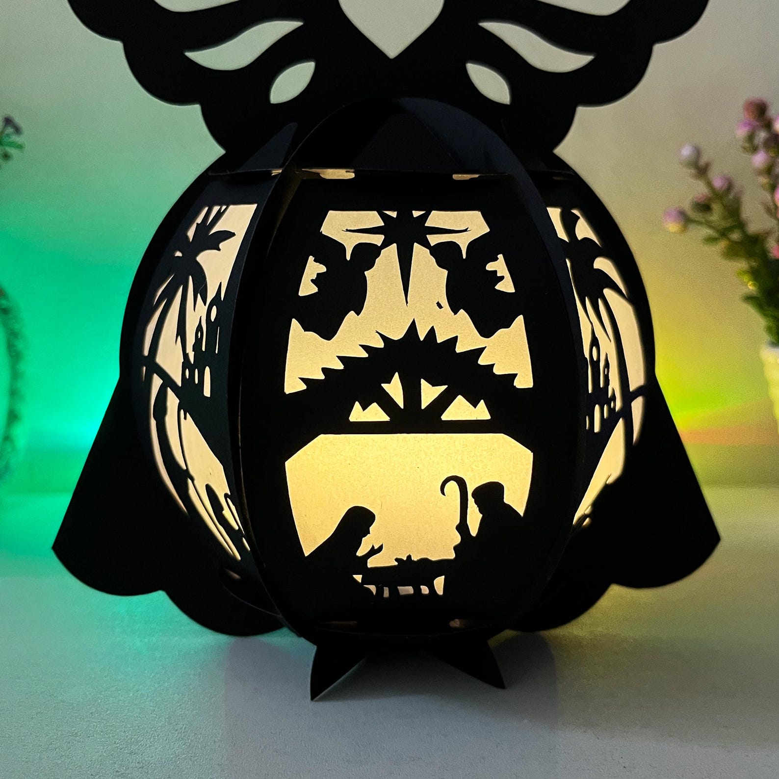 Nativity Scene in Angel Lantern V1 SVG, Studio, PDF Templates for ...