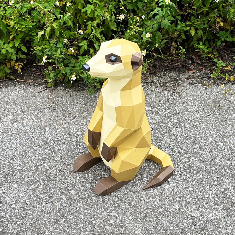 Meerkat Sitting Papercraft SVG, Studio, PDF Template for Cricut Project ...