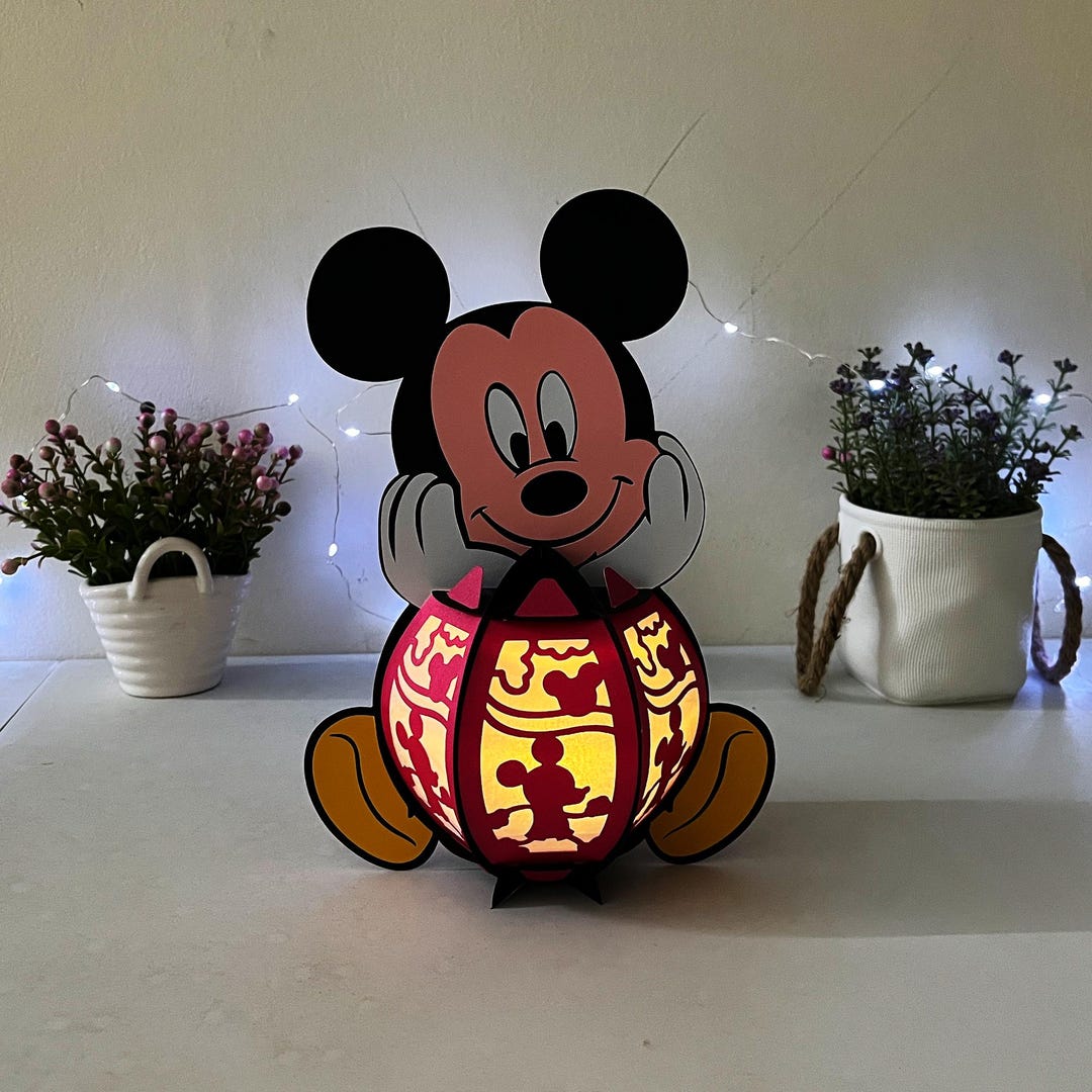 Mickey Lantern SVG for Cricut Projects - Diy Mickey Paper Lamp - PDF ...