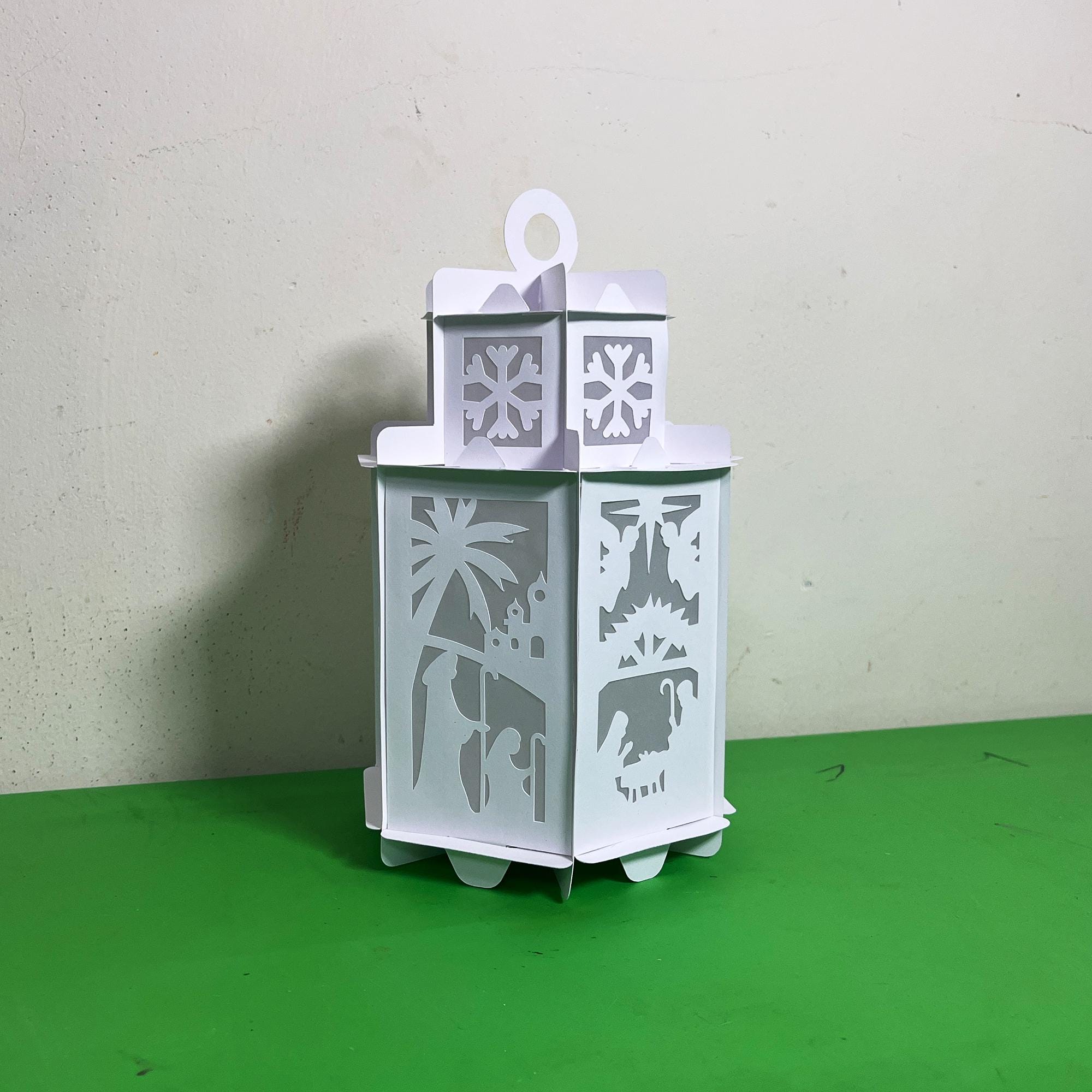 Nativity Scene Hexagonal Lantern SVG, Studio, PDF Templates Diy ...