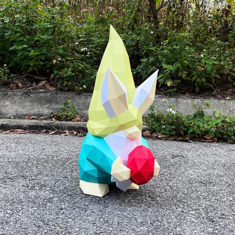 DIY Easter Gnome Papercraft Template – 3D Sculpture (SVG, Studio, PDF ...