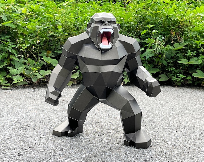 Gorilla Papercraft Sculpture, Printable 3D Puzzle, Papercraft Pdf ...