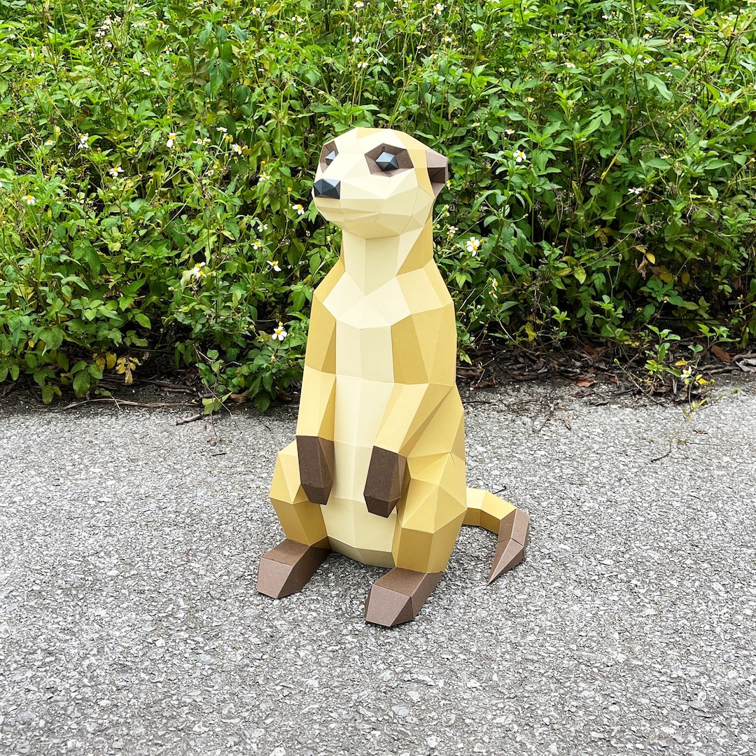 Meerkat Sitting Papercraft SVG, Studio, PDF Template for Cricut Project ...