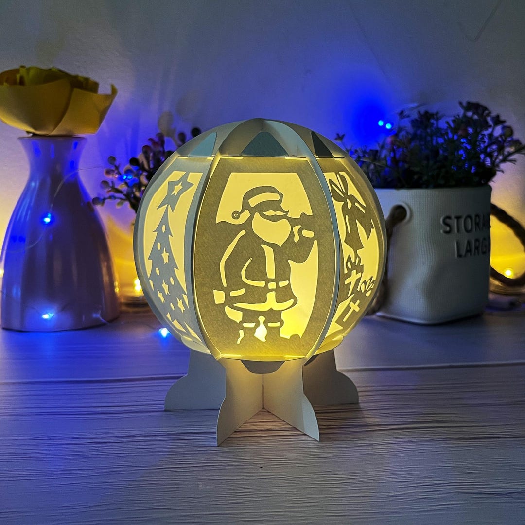 Christmas Santa Claus Lantern SVG Templates for Cricut Projects ... DIY ...