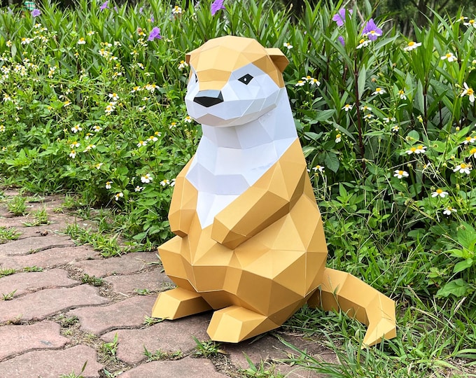 DIY Otter Couple + DXF | Otter Papercraft | Otter Template - Etsy