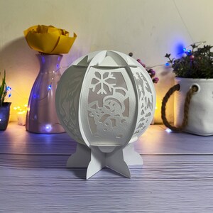 Snowman Christmas Globe Lantern SVG Templates for Cricut Projects ...