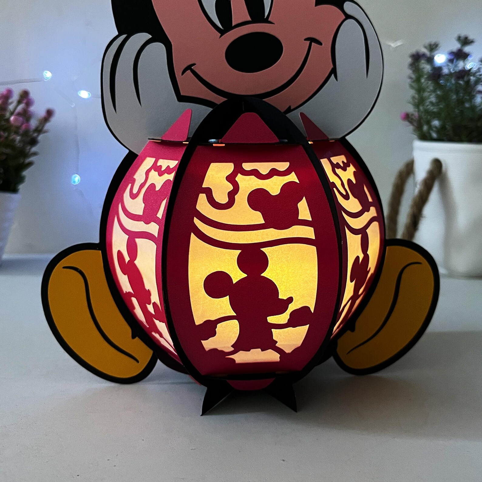 Mickey Lantern SVG for Cricut Projects - Diy Mickey Paper Lamp - PDF ...