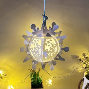 Set 3 Hanging Snowflake Lantern PDF, SVG, Studio Templates - DIY ...