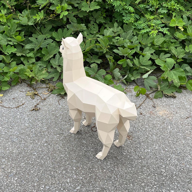 Alpaca Papercraft SVG, DIY Origami Sculpture (PDF, Studio, Cricut Files ...