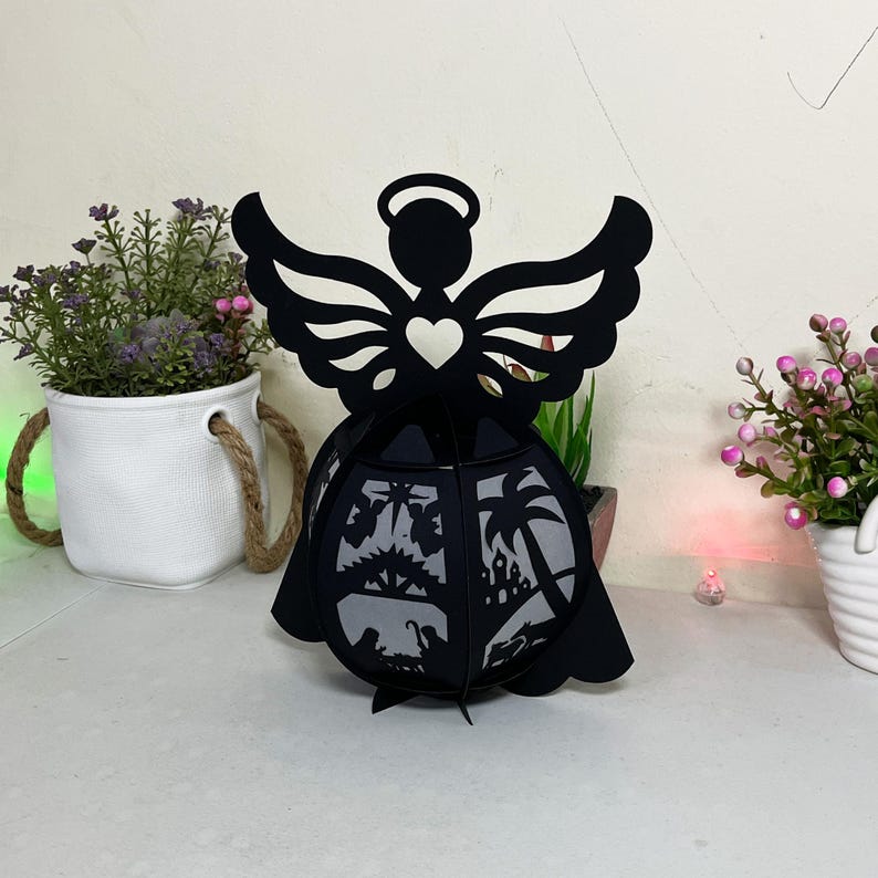 DIY Nativity Scene Angel Lantern SVG, PDF Templates - Etsy Canada