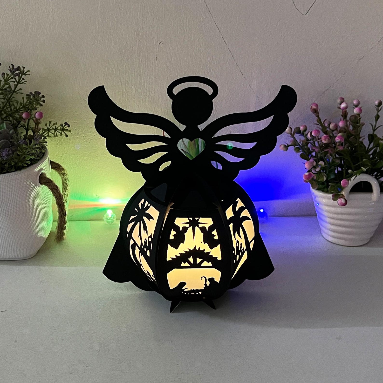 Nativity Scene in Angel Lantern V1 SVG, Studio, PDF Templates for ...